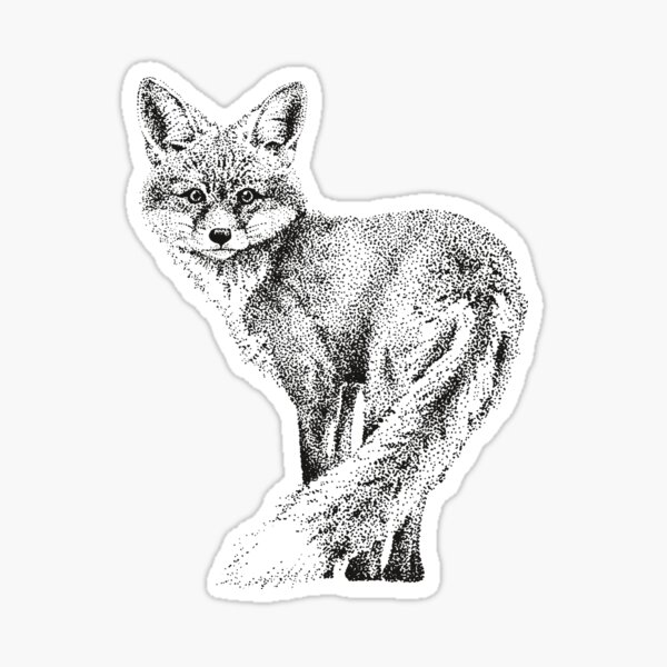 "Dotwork Fox" Sticker by nordicworker | Redbubble