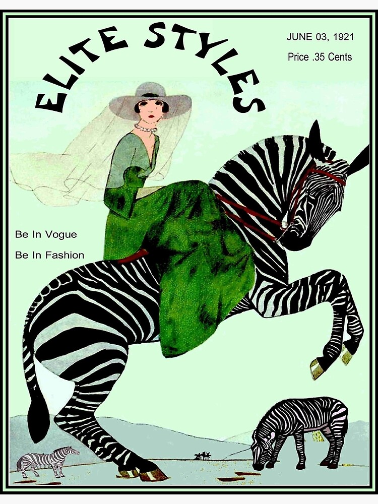 "ELITE STYLES : Vintage 1921 Girl on a Zebra Magazine Advertising Print ...