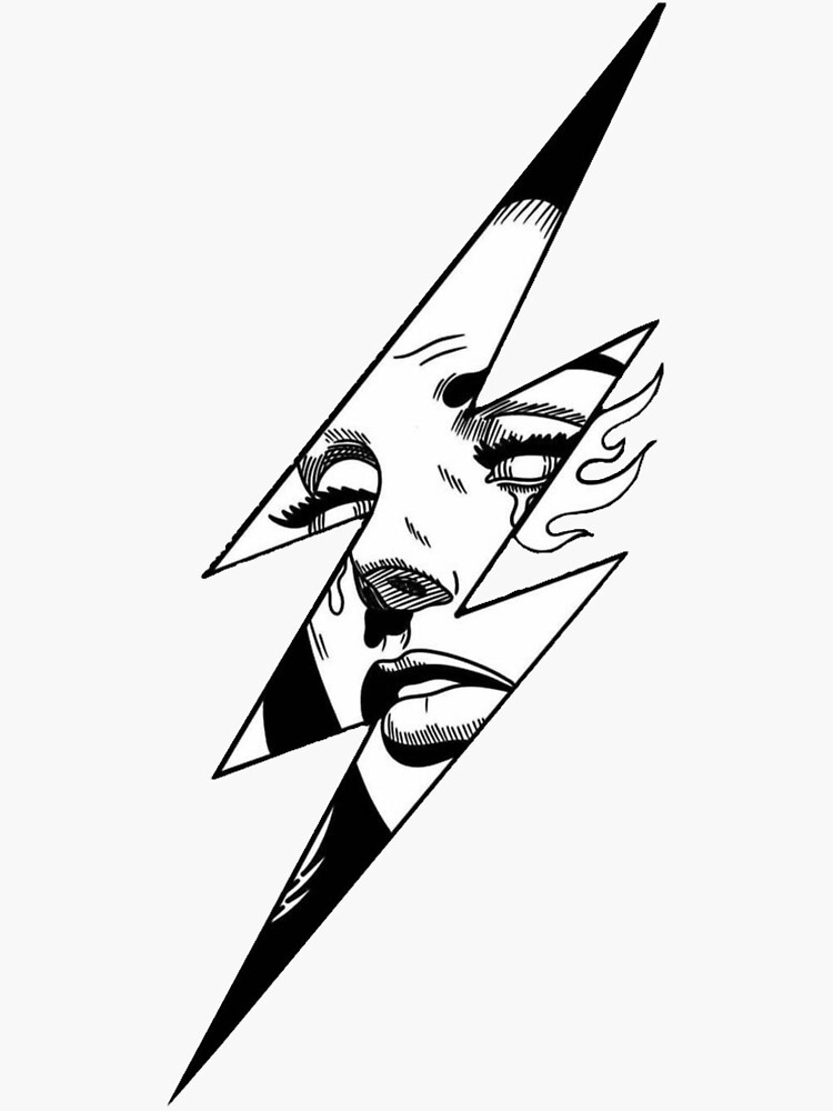 "cartoon lightning bolt sticker" Sticker for Sale by th3a | Redbubble