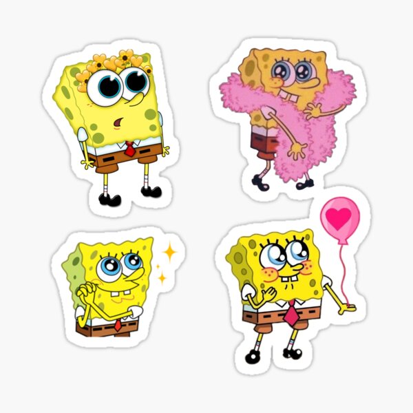 "Cute Spongebob pack" Sticker for Sale by lunervie | Redbubble
