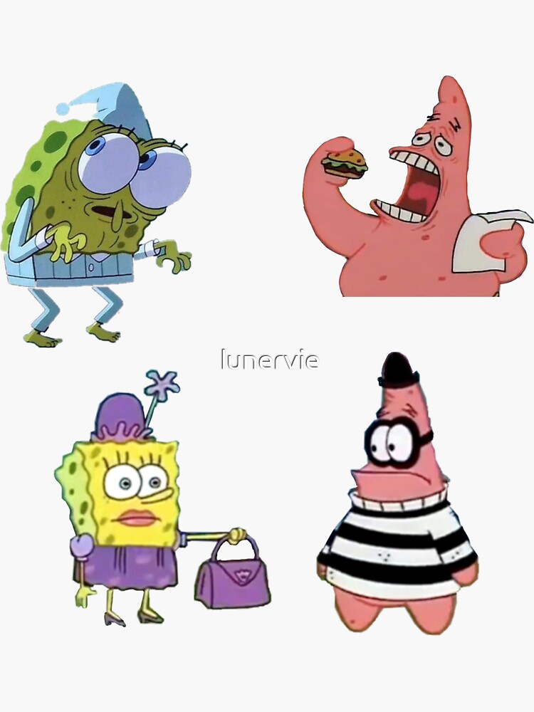 "spongebob meme pack " Sticker for Sale by lunervie | Redbubble