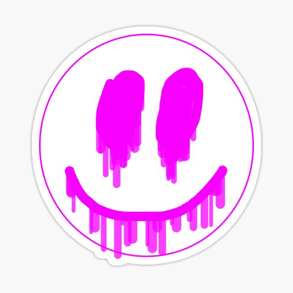 "Drippy Happy Face!" Sticker by alessiaromer | Redbubble