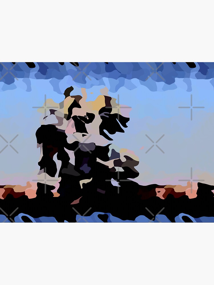 "Colorblock Abstract Landscape" Sticker by MoodyMuse | Redbubble