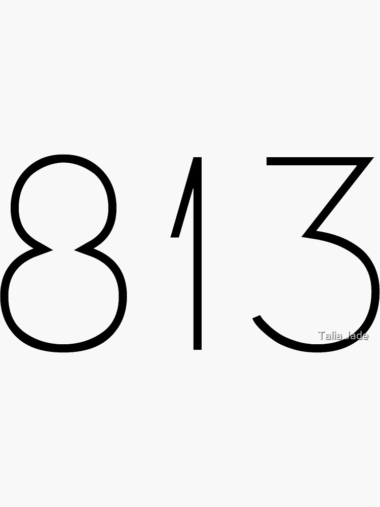 "813" Sticker for Sale by twalsh23 | Redbubble