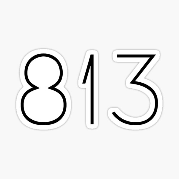 "813" Sticker for Sale by twalsh23 | Redbubble
