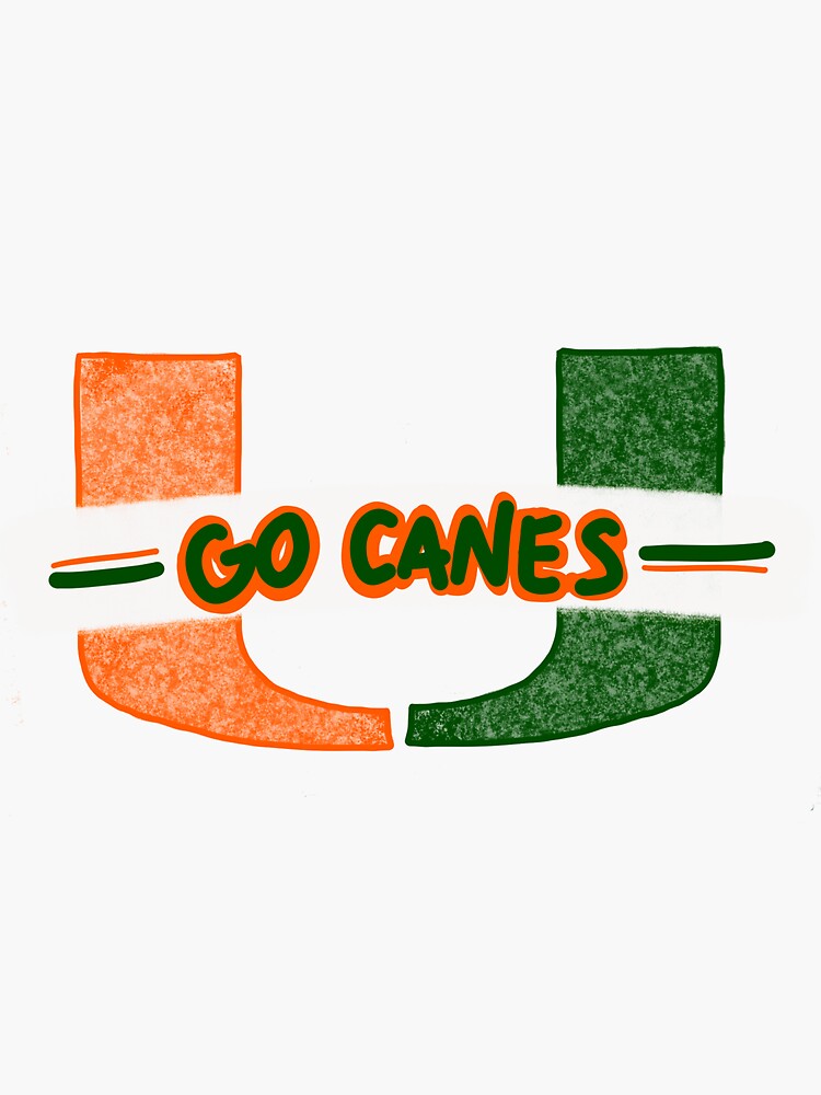 "University of Miami Go 'Canes!" Sticker by SmartStickers | Redbubble