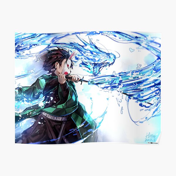 "Demon Slayer Water Breathing" Poster by Firedogcharlie | Redbubble