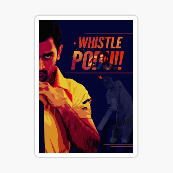 "Whistle Podu CSK" Sticker for Sale by HandMade-Design | Redbubble