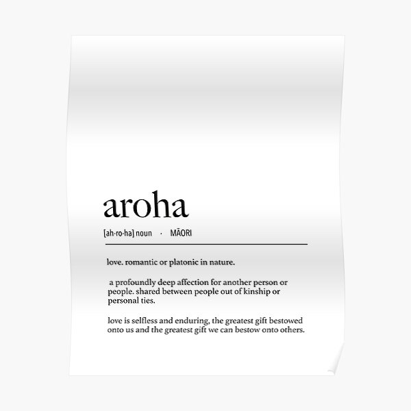 "New Zealand Maori Aroha (Love) Definition" Poster by lolomastudio ...