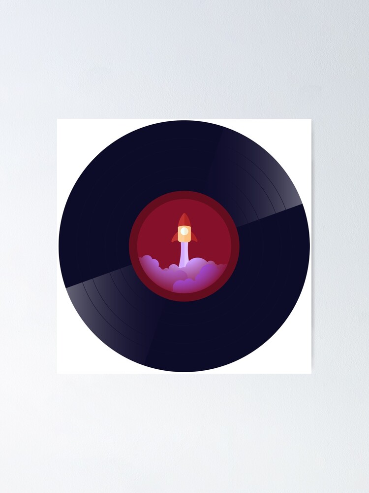 "Vinyl Record Rocket" Poster by albertgotama | Redbubble