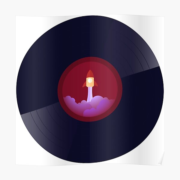 "Vinyl Record Rocket" Poster by albertgotama | Redbubble