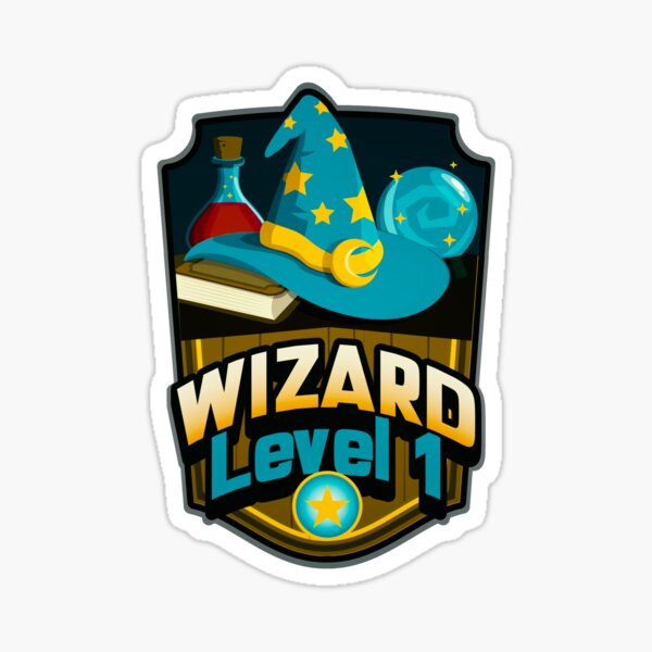 "Wizard Level 1" Sticker by infleims | Redbubble