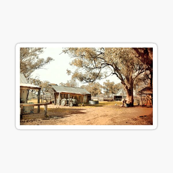 " LANDSCAPE, OLD HOMESTEAD and SHEDS" Sticker by Tinpants | Redbubble