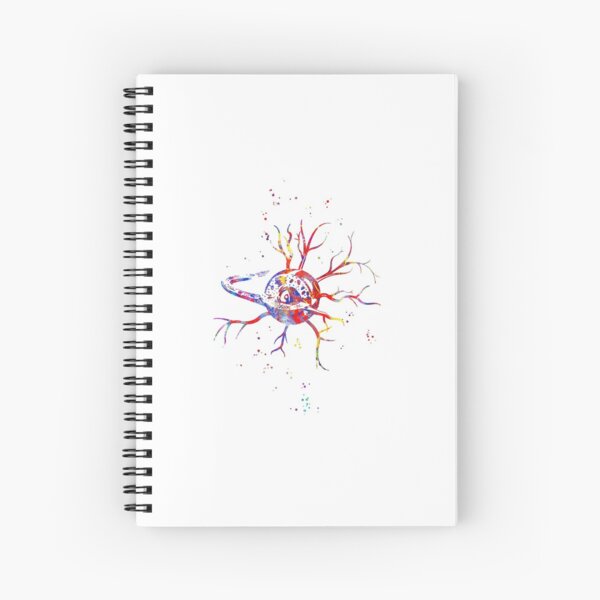 "Nerve cell, medical art, watercolor nerve cells" Spiral Notebook by ...