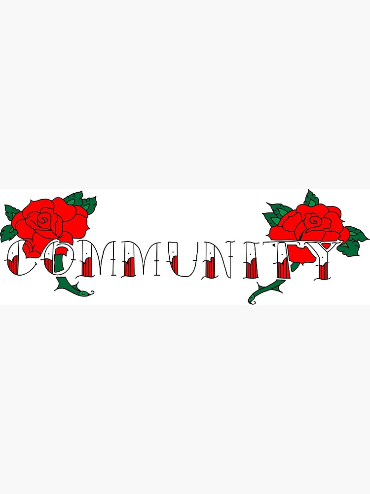 "Floral Red 'Community' Logo" Poster for Sale by frankcarbone | Redbubble