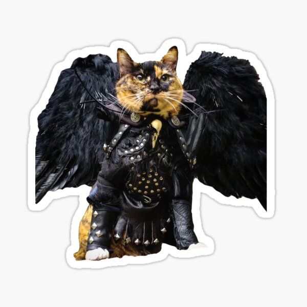 "dark angel (cat)" Sticker by po-xter | Redbubble