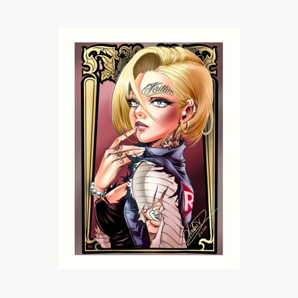 "Android 18" Art Print by Fabiomonteiro | Redbubble