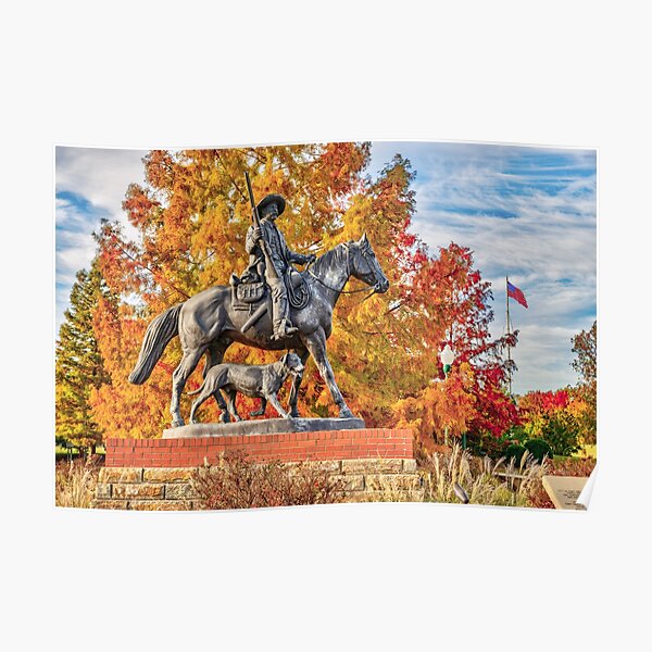 "Fort Smith Arkansas Autumn Landscape and Bass Reeves Monument" Poster ...
