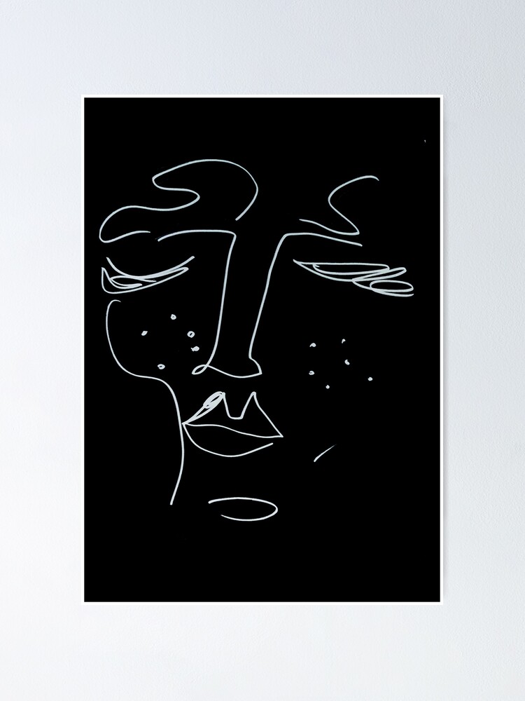 "Copy of Abstract Face Black Background" Poster by isobelcough | Redbubble