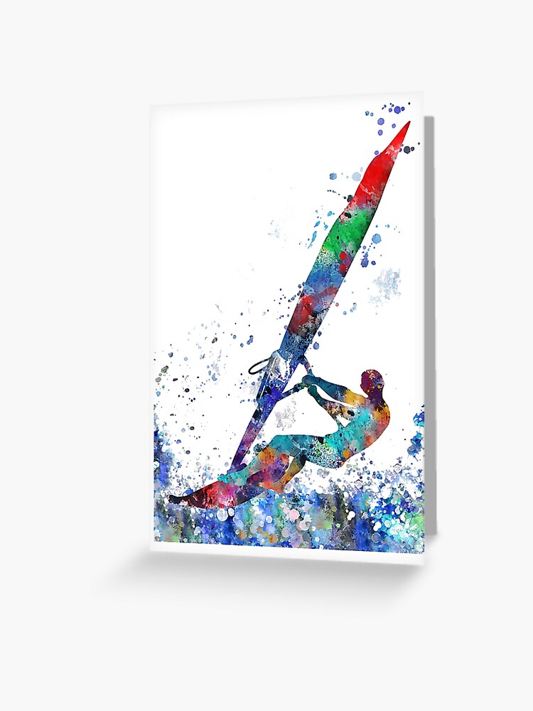"Windsurfer, windsurfing man" Greeting Card for Sale by Rosaliartbook ...