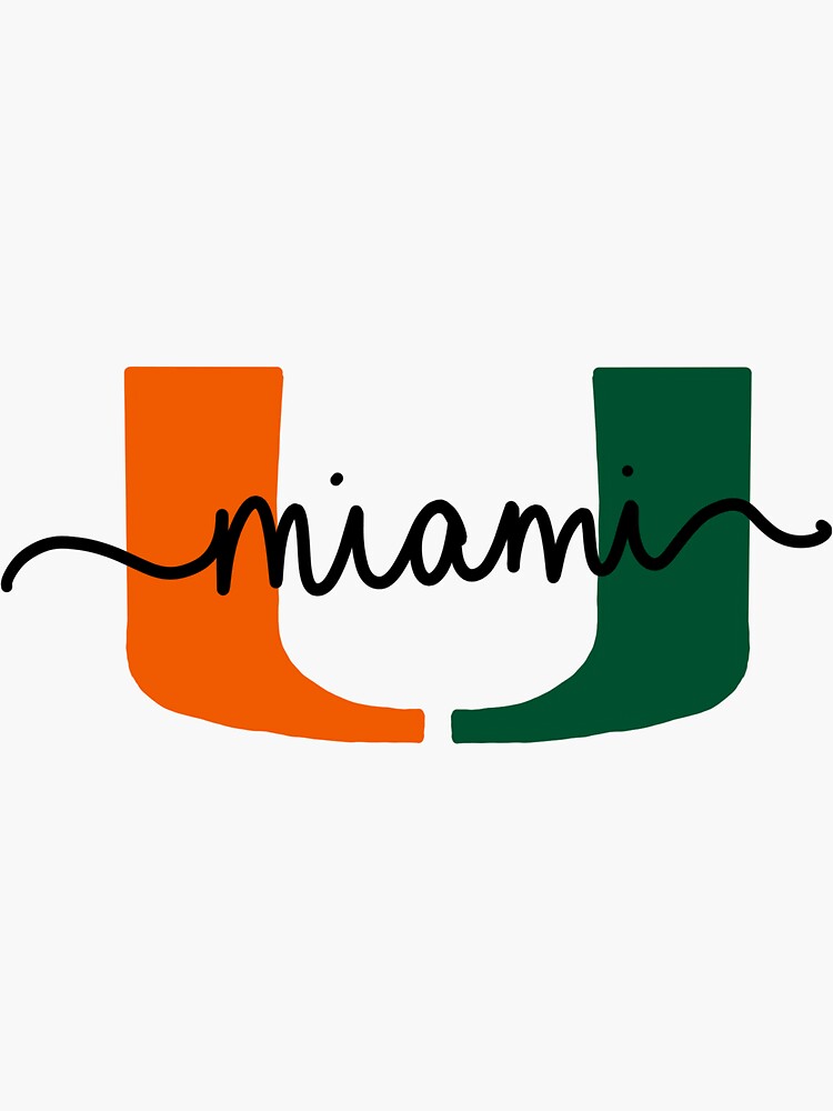 "University of Miami" Sticker for Sale by apark1208 | Redbubble