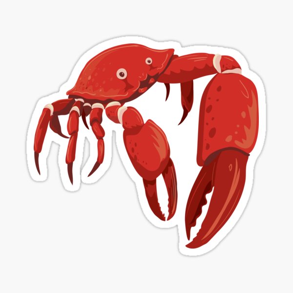 "colourful red crab with huge tongs" Sticker for Sale by duxpavlic ...