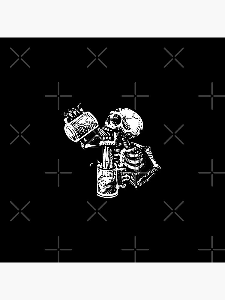 Drunk Skull Pin Button