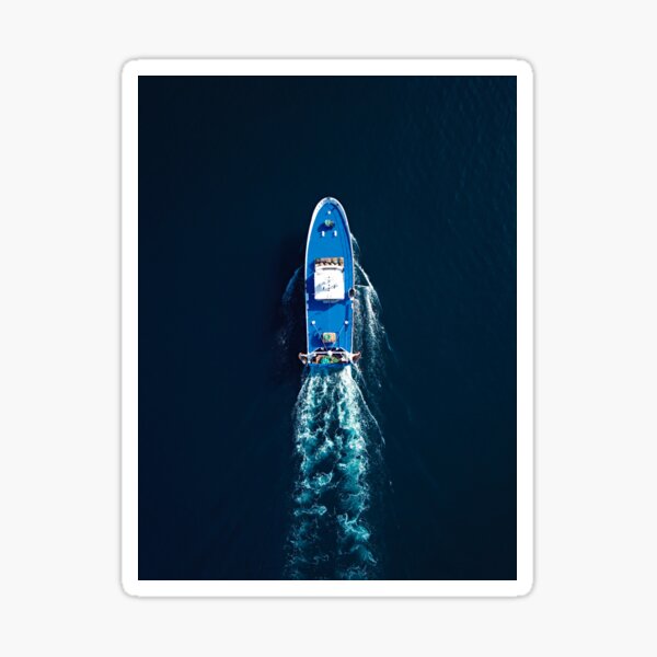"Fishing Trawler Top View | Aerial Photography " Sticker for Sale by ...