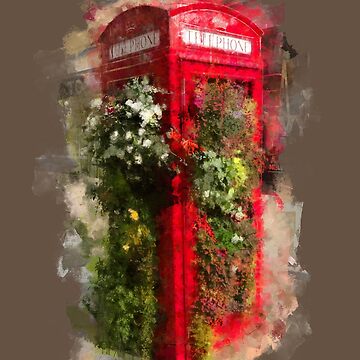 "Retro Red Telephone Box Art" Sticker for Sale by myphotoasart | Redbubble
