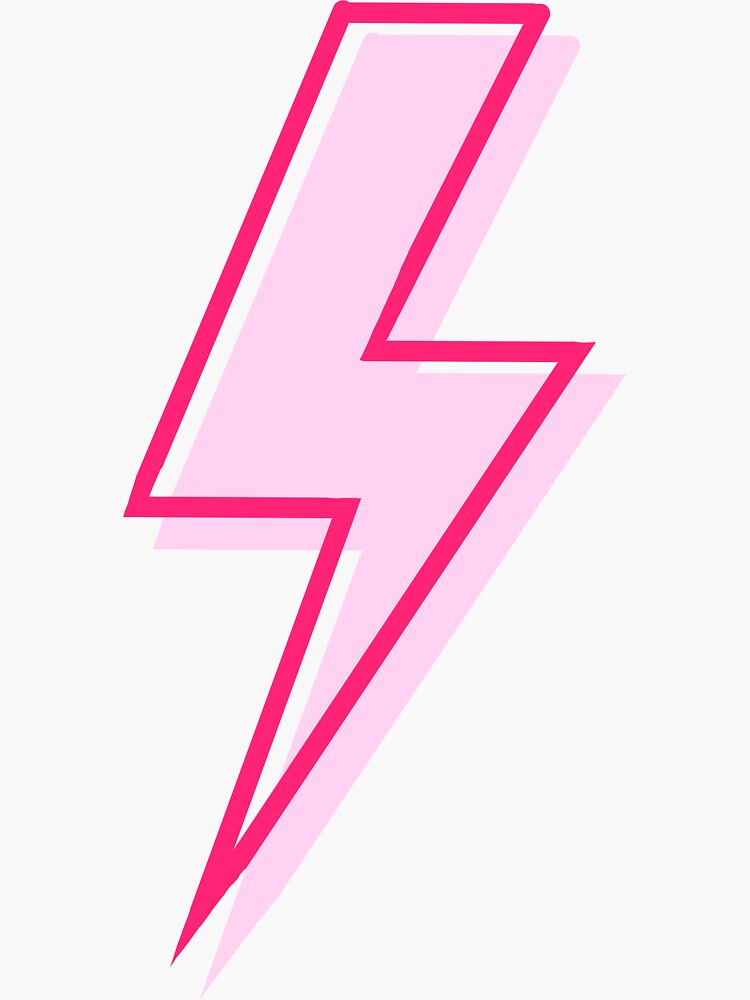 "pink and red lightning bolt" Sticker for Sale by flinning | Redbubble