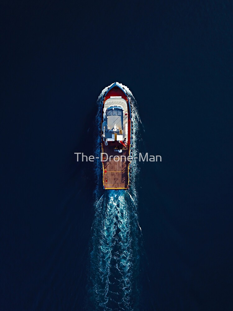 "Tug Boat Top View | Aerial Photography " Sticker for Sale by The-Drone ...