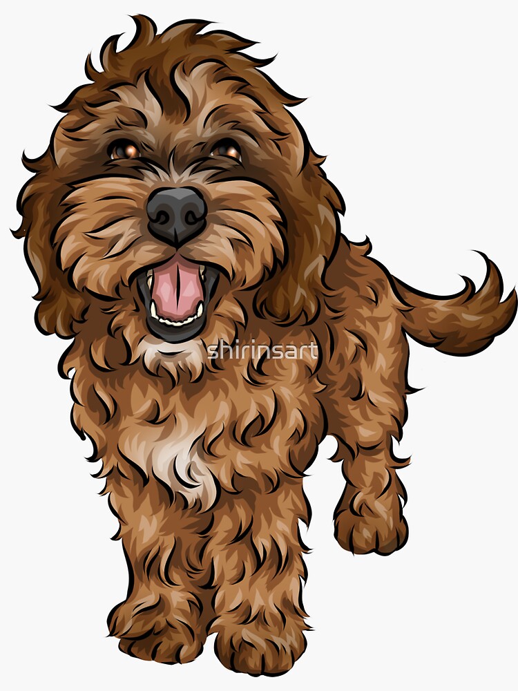 "Cute Cockapoo | Cute Dog Art" Sticker for Sale by shirinsart | Redbubble