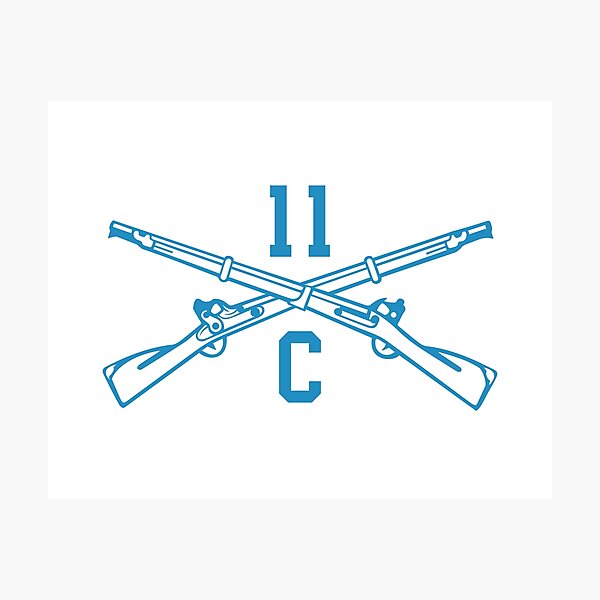 "Army MOS 11C Infantry Mortarman Crossed Rifles" Photographic Print for ...