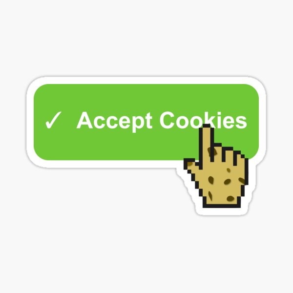 Sticker « Bouton Accepter les cookies drôle », par mwcannon | Redbubble