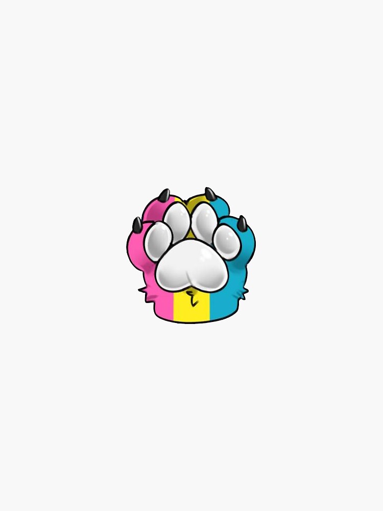 "Pansexual Pride Paw Bean" Sticker for Sale by checkers-furry | Redbubble