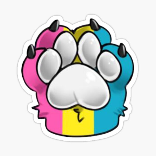 "Pansexual Pride Paw Bean" Sticker for Sale by checkers-furry | Redbubble