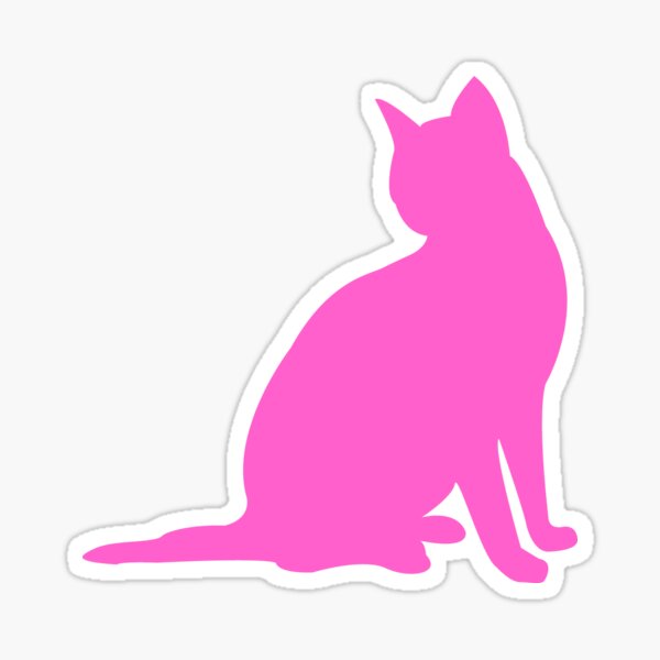 "Cat kitty kitty pink" Sticker by GeogDesigns | Redbubble