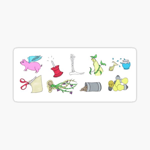 "Illustrated Idioms " Sticker for Sale by Liza-the-Lizard | Redbubble