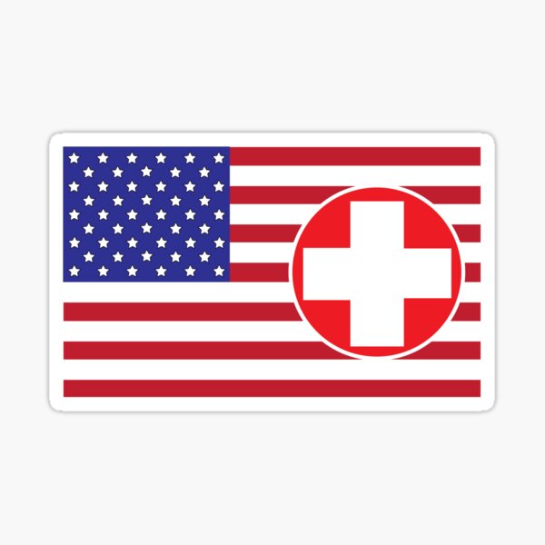"American Flag (Cross)" Sticker for Sale by CM-PD | Redbubble