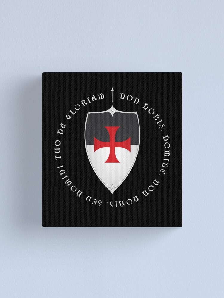 "Knights Templar Crusader Motto and Cross" Canvas Print for Sale by ...