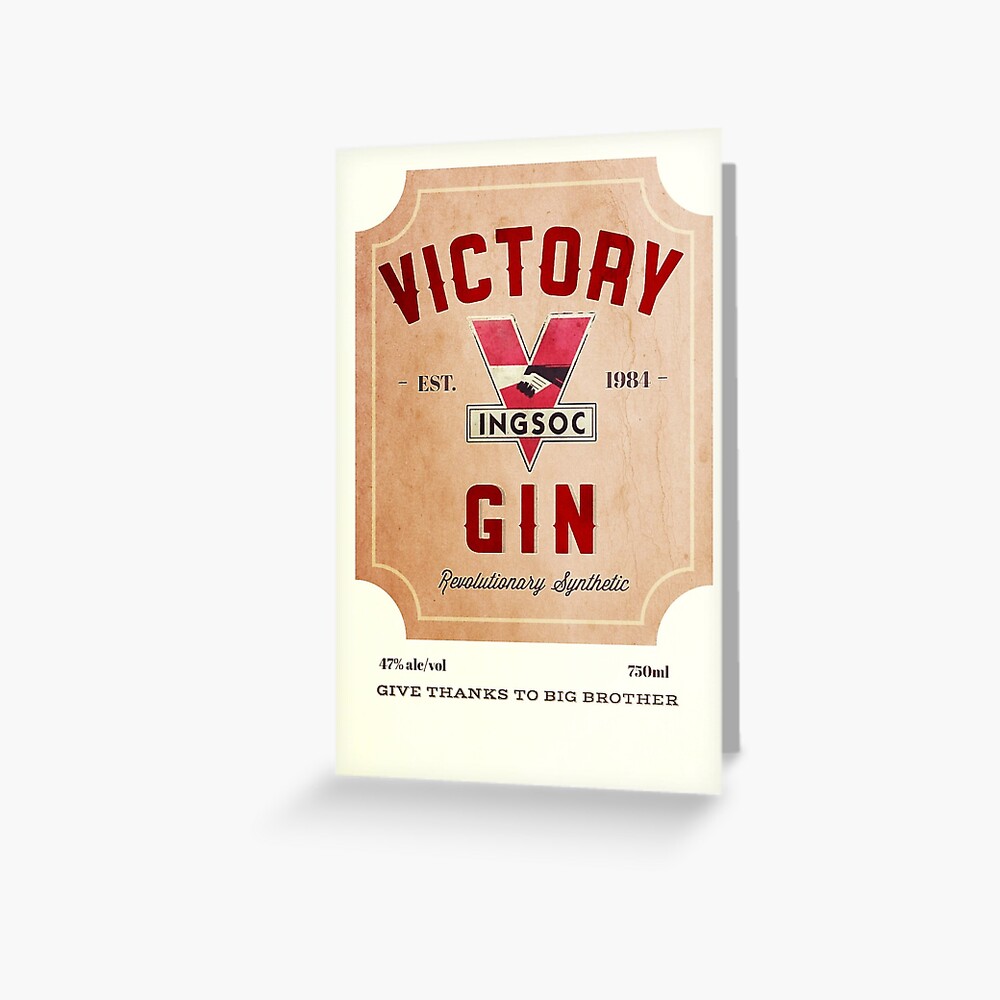 "victory gin 1984 by george orwell" Greeting Card for Sale by atlashall ...