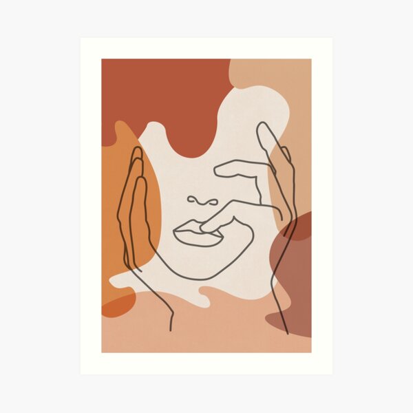 "COLOR BLOCK LINE FACES" Art Print for Sale by millamix | Redbubble