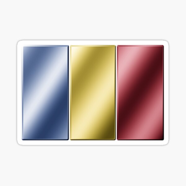 "Romanian Flag - Romania - Metallic" Sticker for Sale by graphix ...