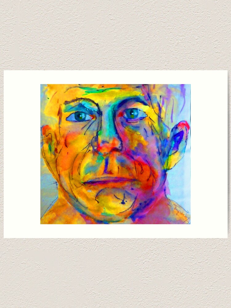 "Man of Many Colors, Abstract Portrait, Watercolor Portrait, Original ...