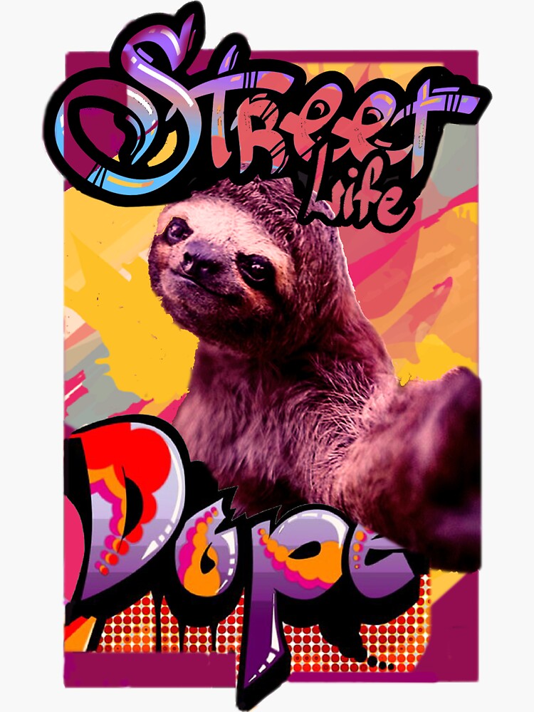 "Hip Hop Sloth. Graffiti Art" Sticker by Hasha101 | Redbubble