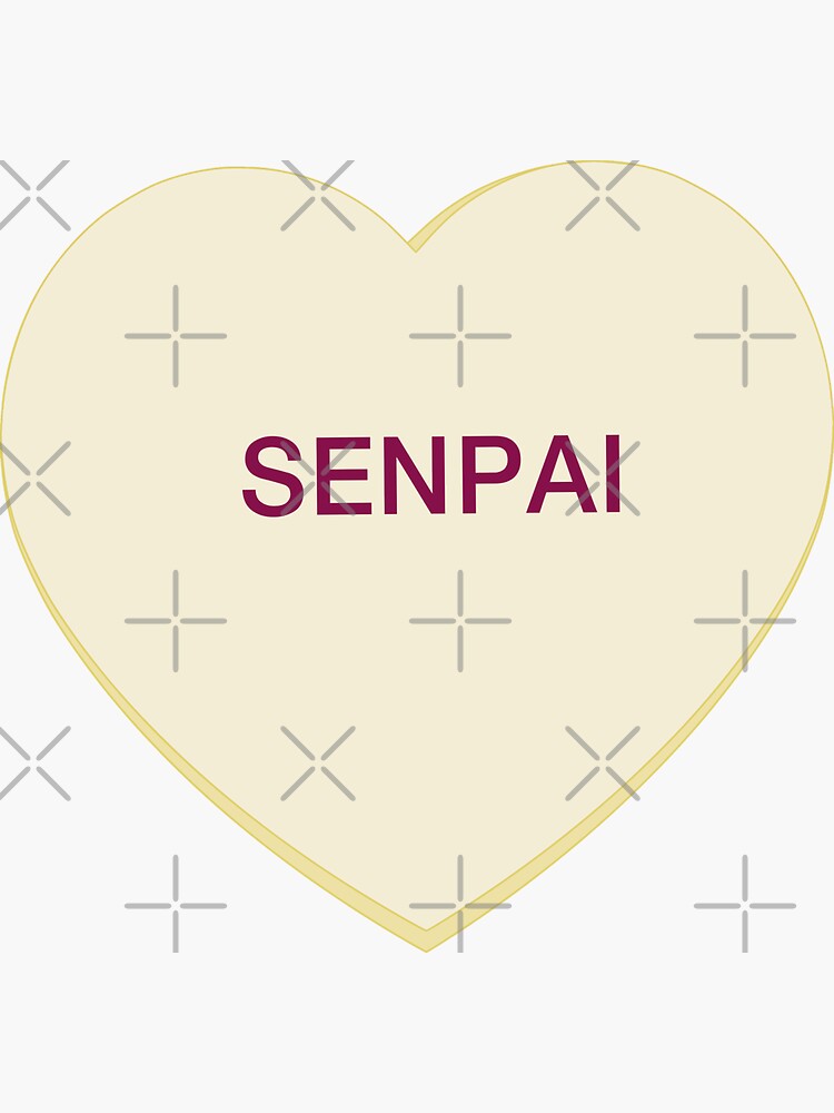 "Senpai Heart (yellow)" Sticker for Sale by Milk-Tea- | Redbubble