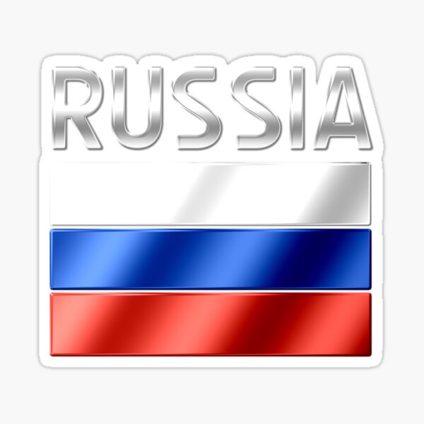 "Russia - Russian Flag & Text - Metallic" Sticker by graphix | Redbubble