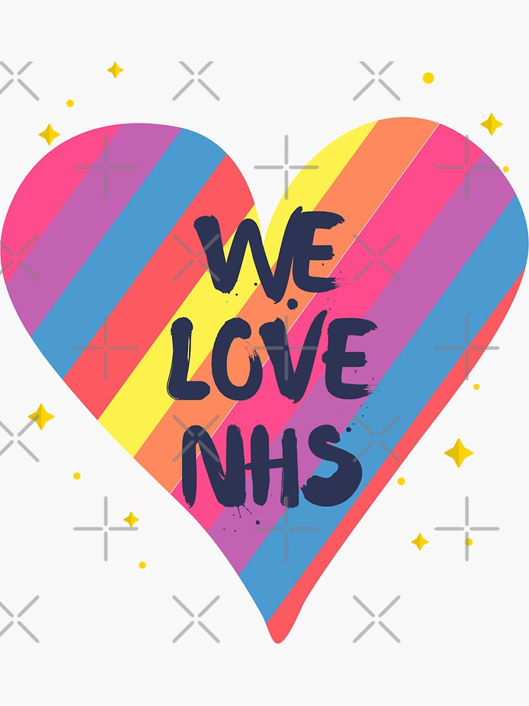 "We love NHS" Sticker for Sale by Delicarte | Redbubble