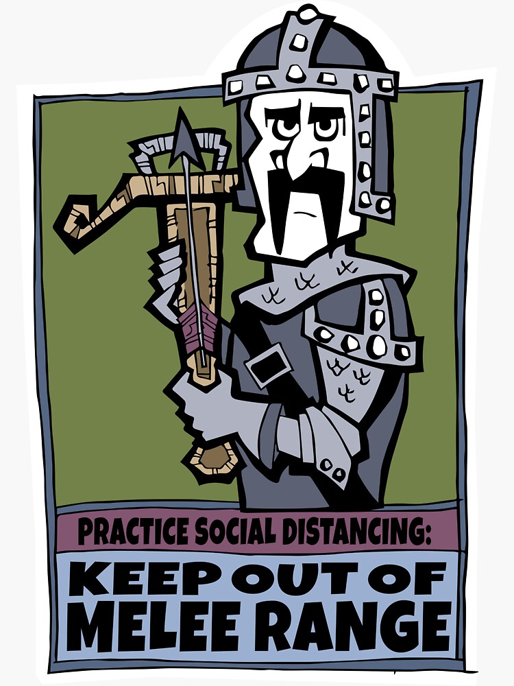 "Melee Range" Sticker for Sale by DarinWood | Redbubble