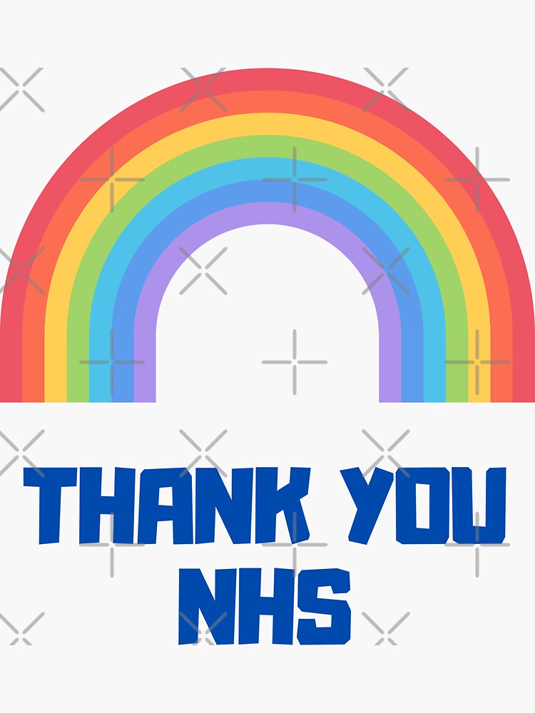 "Thank you NHS rainbow" Sticker by Delicarte | Redbubble